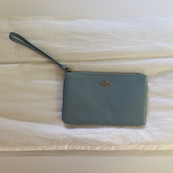 Coach | Bags | Coach Wristlet Light Blue | Poshmark
